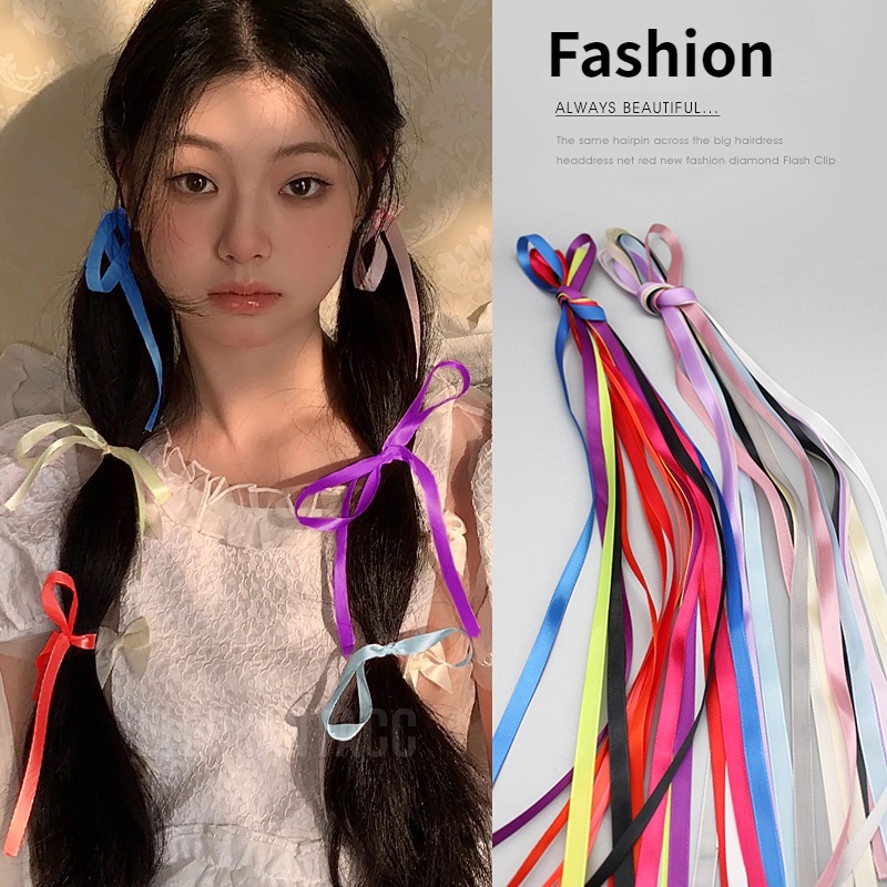 Sweet and cool fugitive princess ribbon braided hair tied hair long ...