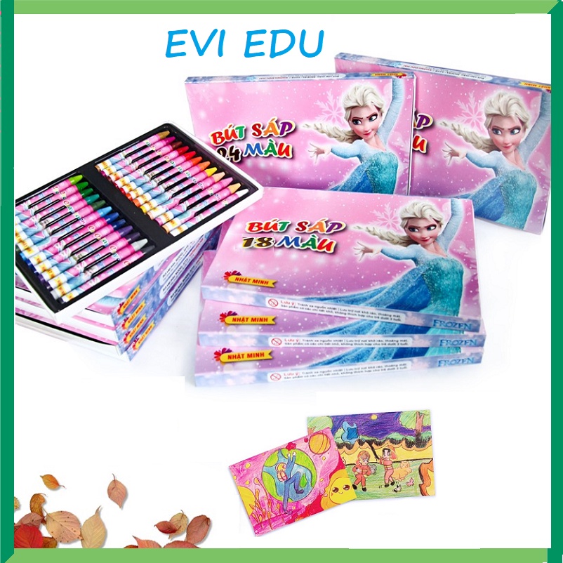 Japanese Minh Crayons 3218 / Color Wax 18 Colors Elsa, Mickey And ...