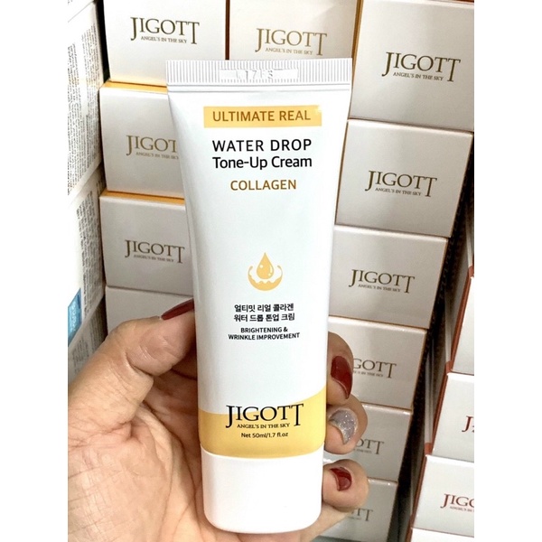 Jigott Ultimate Real Collagen Water Drop Tone Up Cream 50g | Shopee ...