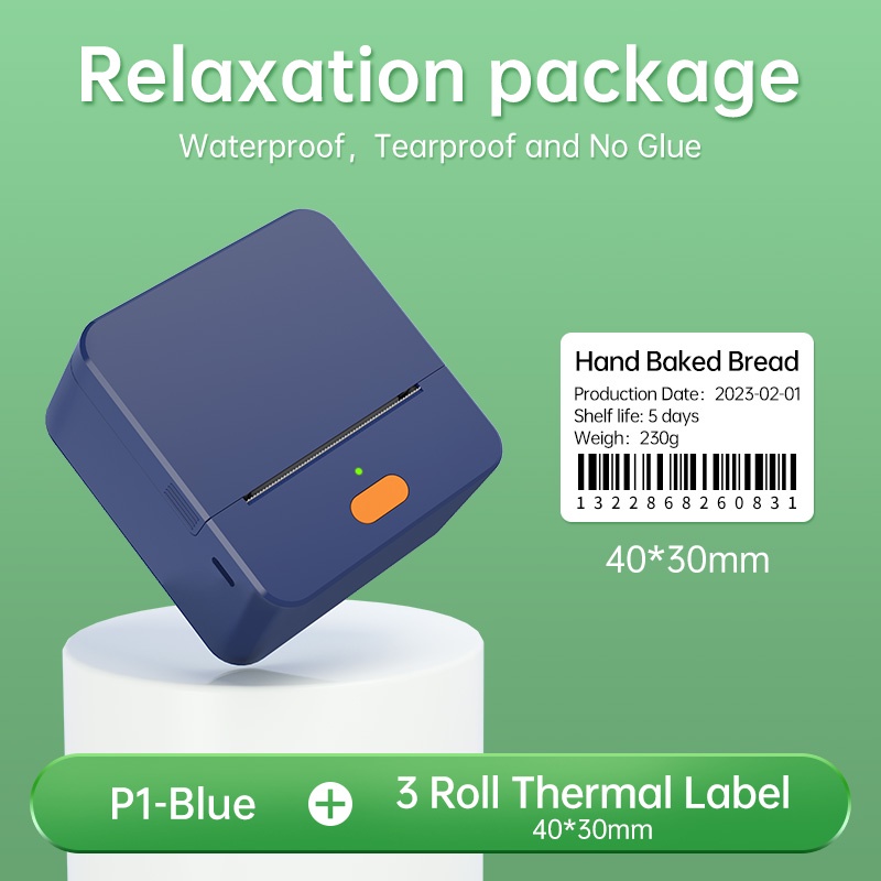 DETONGER P1 Inkless Thermal Label Printer 20-58mm Color label Barcode ...