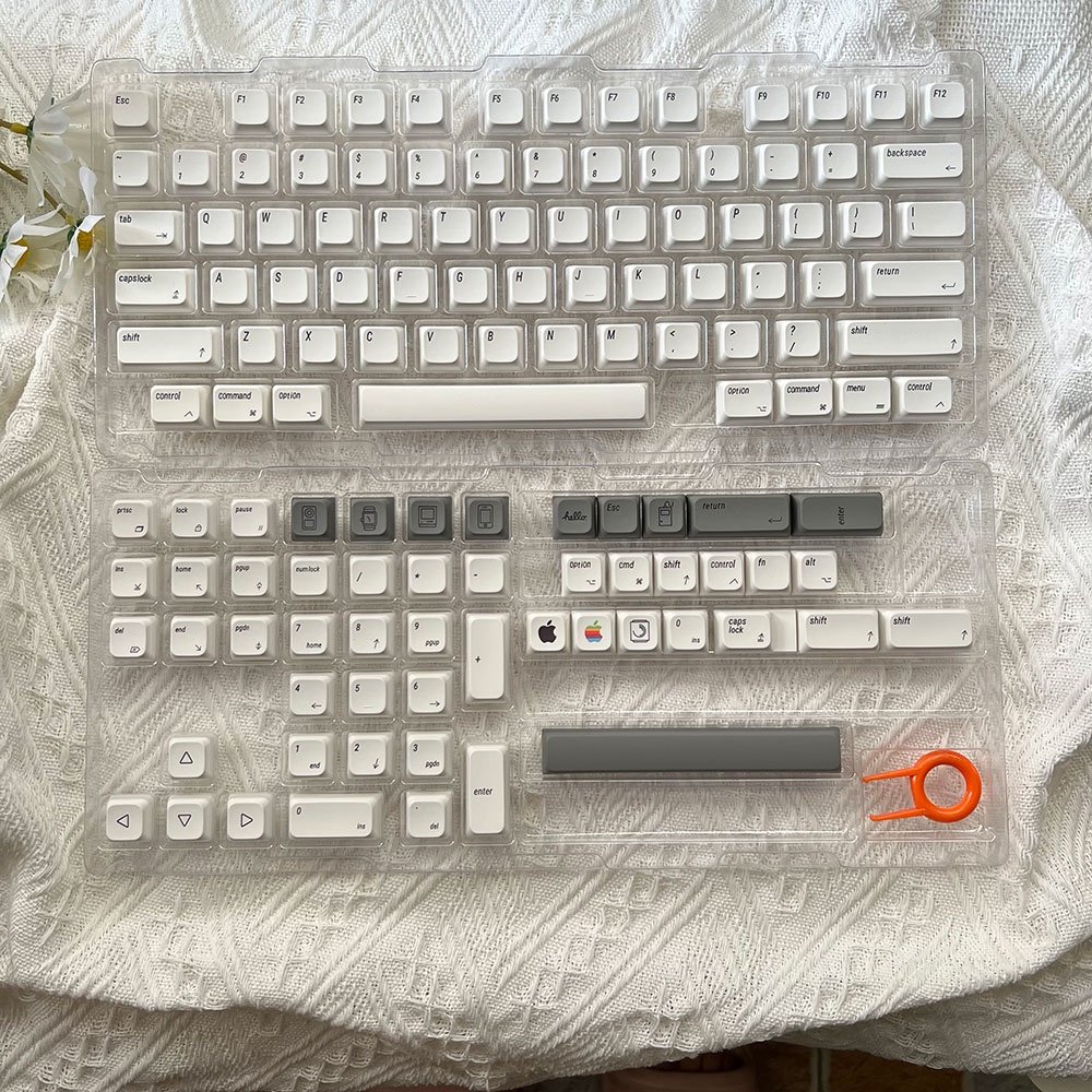 Minimalist white style keycaps XDA Profile PBT Keycaps For mac ISO ...