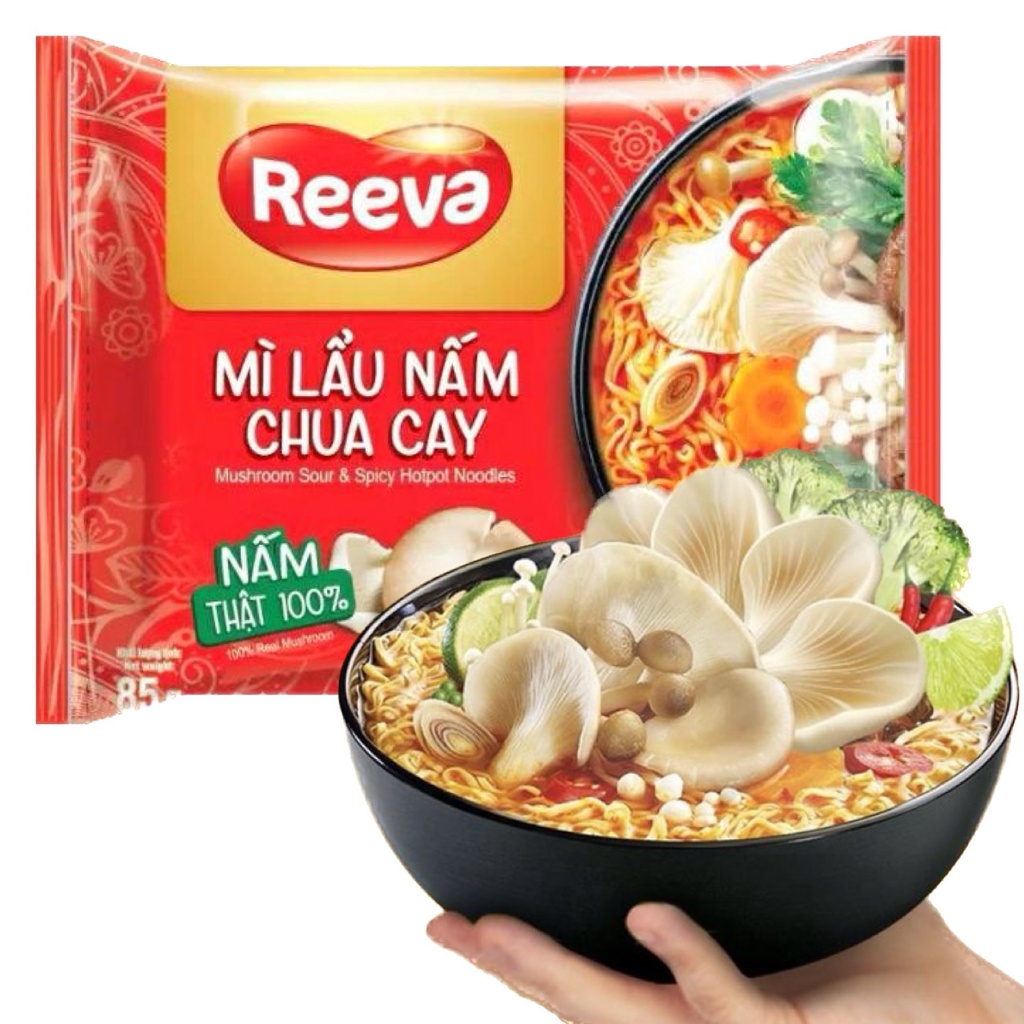[VEGETARIAN Mushrooms HOT POT NOODLES] Combo of 6 packs of Reeva Spicy ...