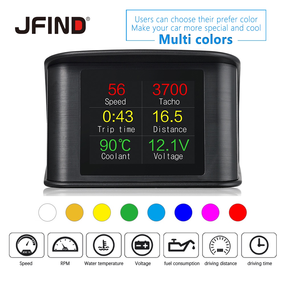 HUD P10 Car OBD 2 OBD2 Meter Smart Digital Head up display Scanner for ...