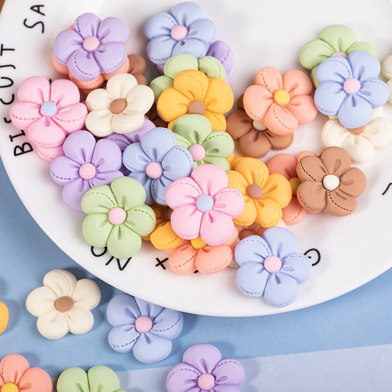 10/20/50PCS Resin Simulation Flower Scrub Five-petal Flower Diy Cream ...