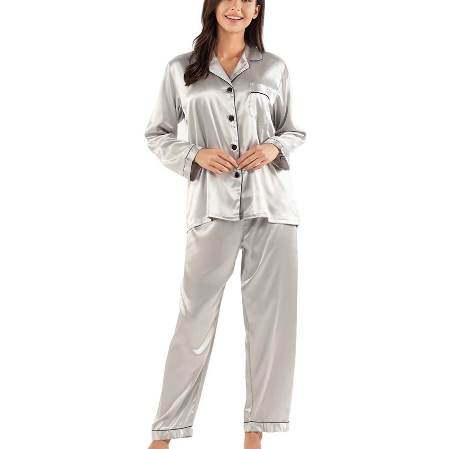 Genuine exported silk satin pajamas, beautiful fabric, very luxurious ...
