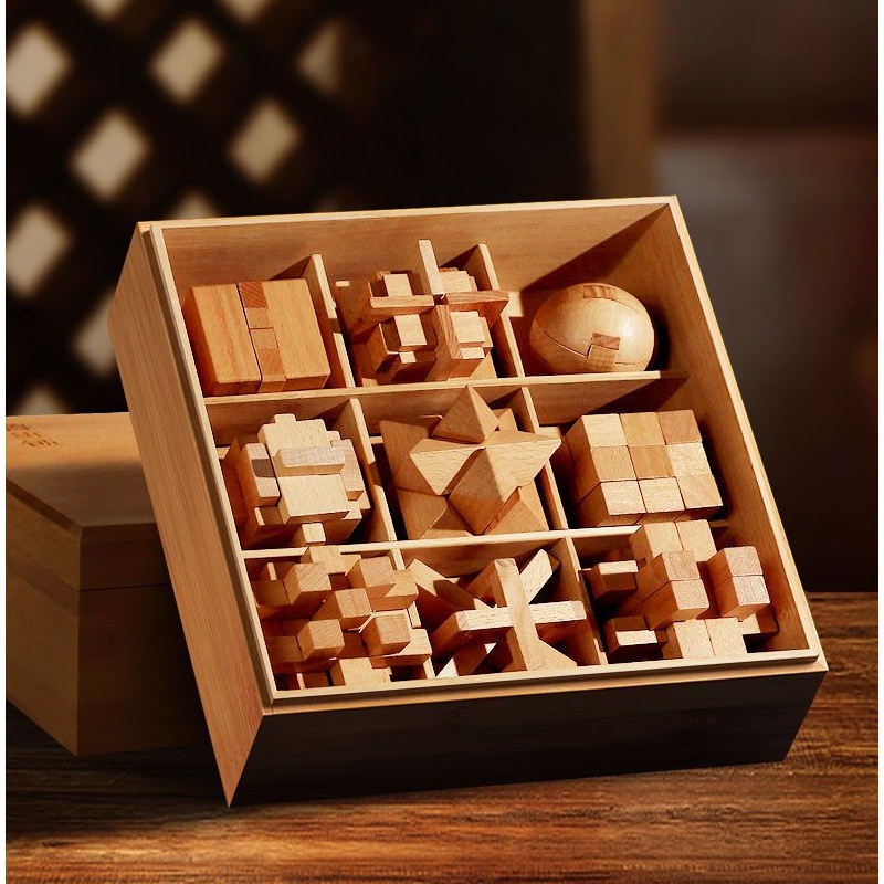 Spot Kongming lock Luban lock full set Development Intelligence ring ...