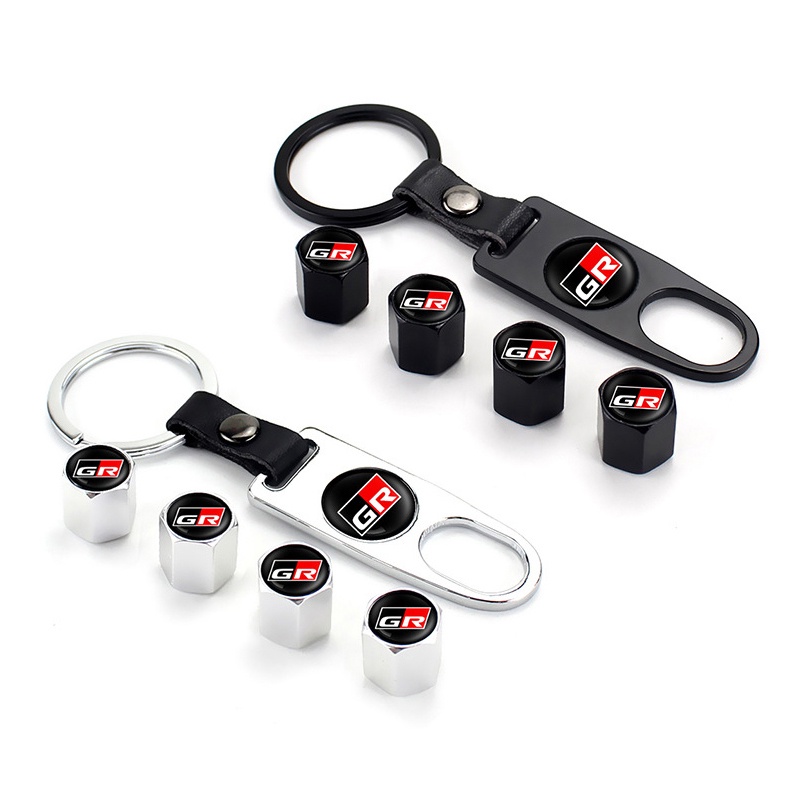 Car Wheel Tire Stem Air Valve Caps Rim Plugs For Toyota GR Sport Gazoo ...