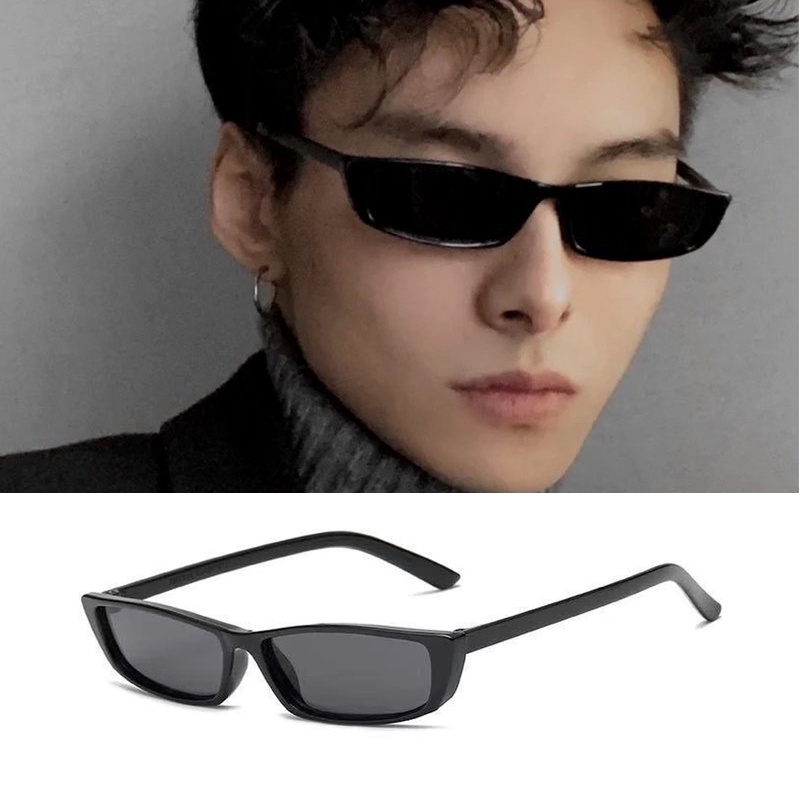 We Flower Unisex Retro Black Narrow Frame Cat Eye Sunglasses For Men 5761