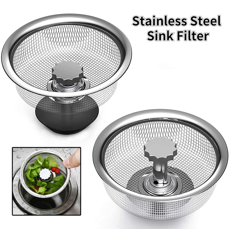 Kitchen Sink Strainer with Handle Sink Garbage Filter Sink Basket ...