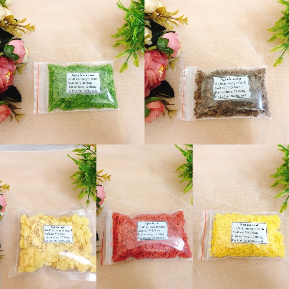 Assorted low-sugar crispy cereal, 20g package (corn, chocolate, green ...