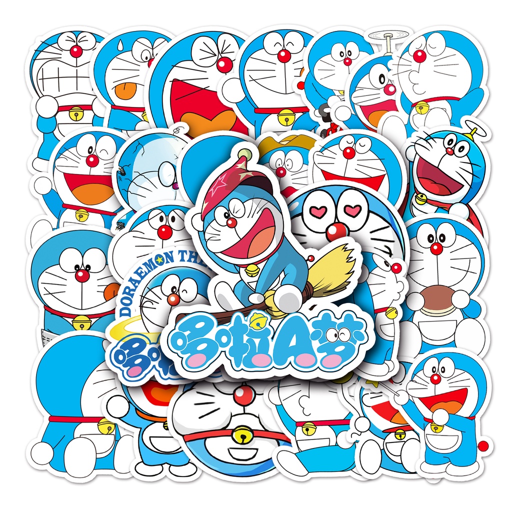 Random 52 Piece Funny Doraemon Stickers Waterproof DIY For Phones ...