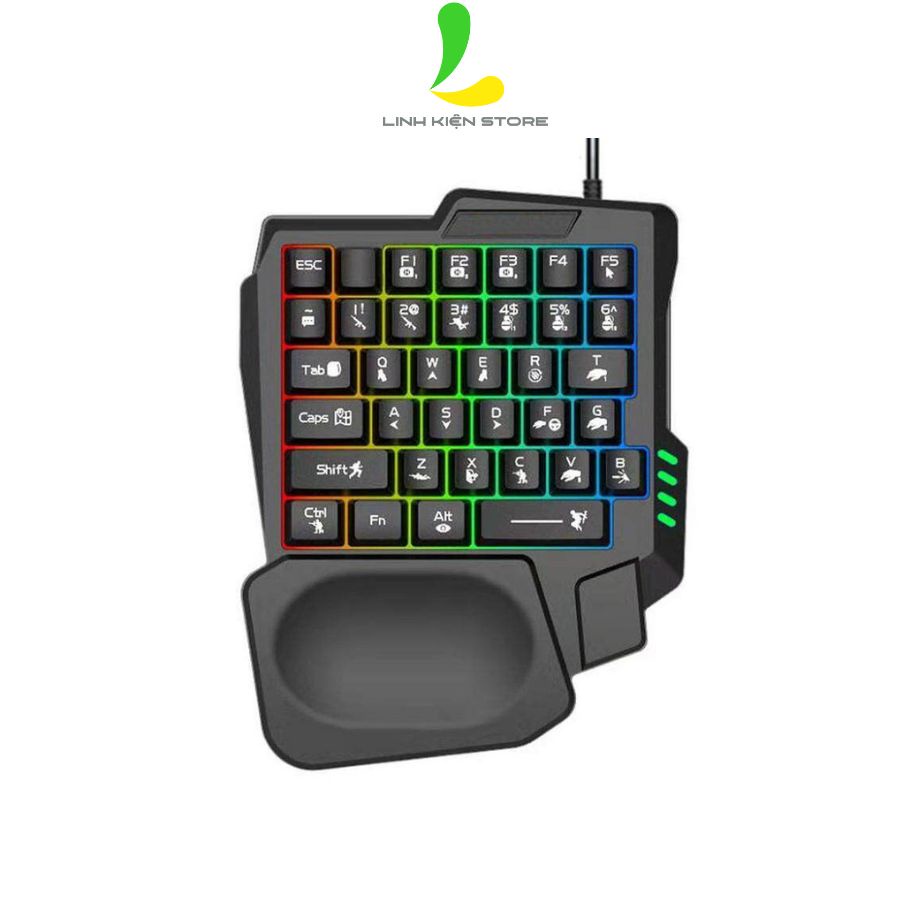 K13 / K15 one-handed mechanical keyboard for IOS, Android, PC Full LED ...