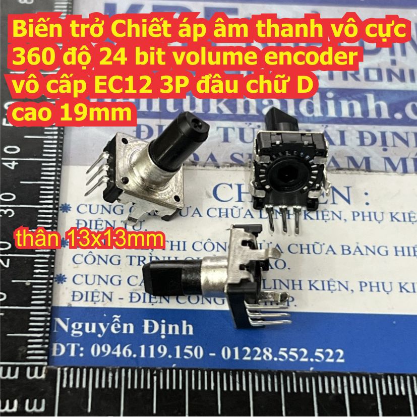 2pcs 360 degree infinity audio potentiometer 24 bit stepless volume encoder EC12 3P D-shaped ...