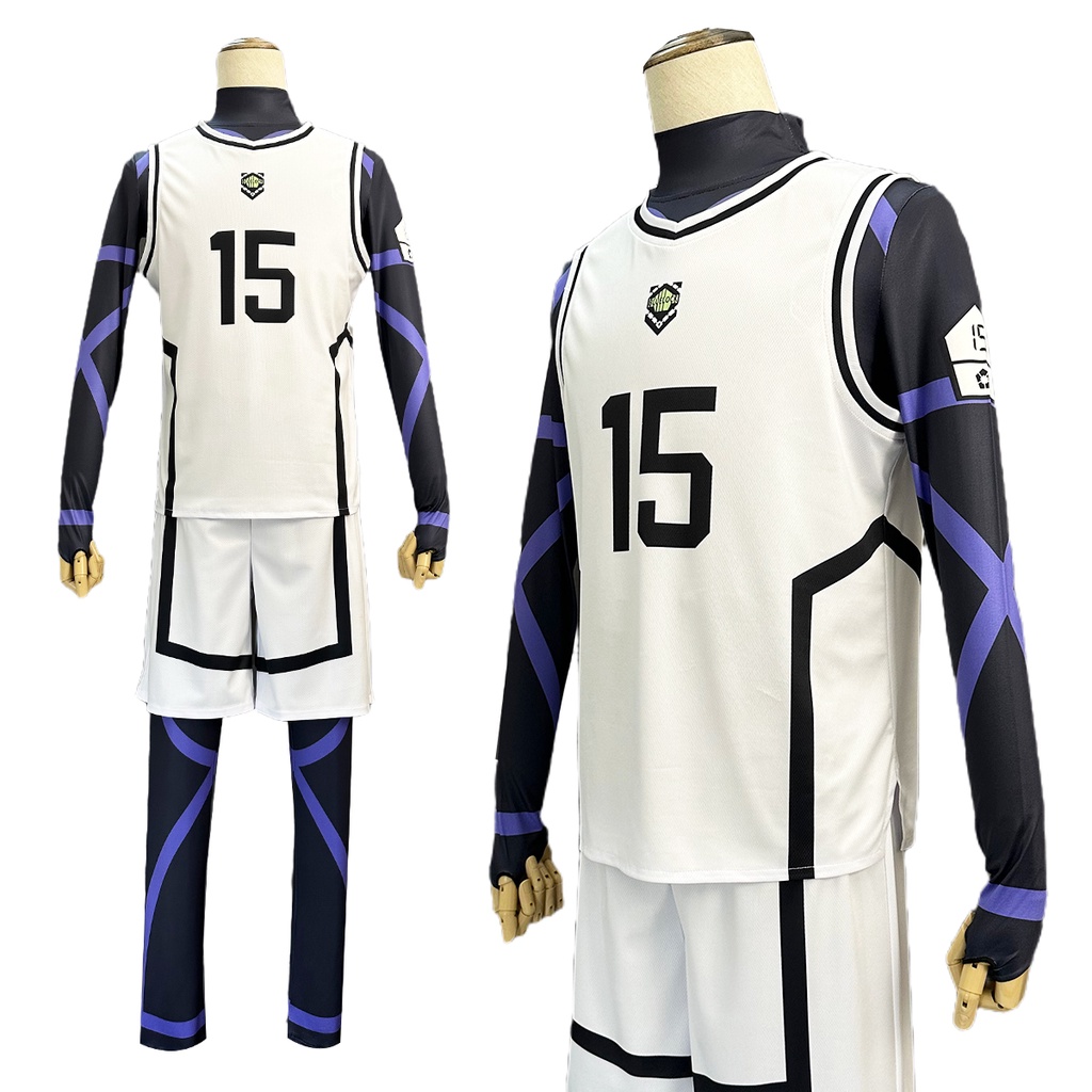 HOLOUN Blue Lock Cosplay Costume Jerseys ISAGI NAGI BACHIRA White Color ...