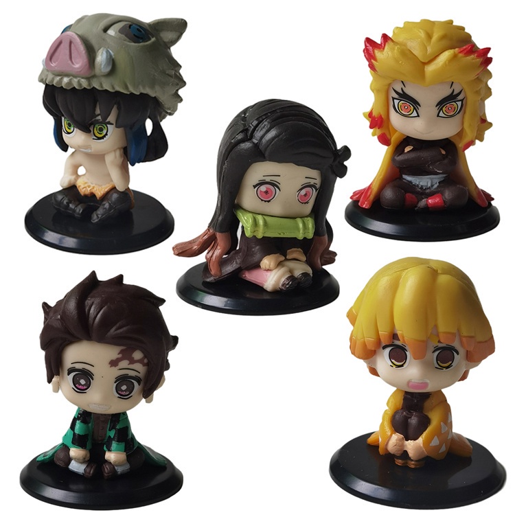 5pcs/Set Demon Slayer Tanjiro Nezuko Zenitsu Inosuke Rengoku Giyu ...