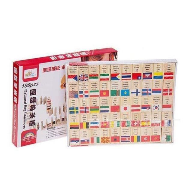 Domino set of 100 pieces shaped like flags of countries around the ...