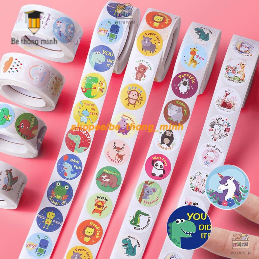 Roll of 500 thank you reward stickers, set of 500 thank you stickers ...