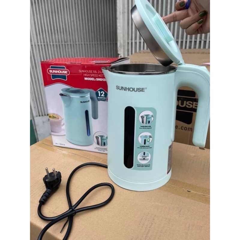 Sunhouse SHD1351 2-LAYER Stainless Steel Super Speed Kettle 1.8L (Gift ...