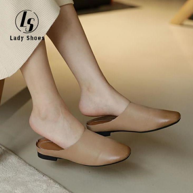 Square Toe korean slippers for womens close shoes Drug free poppy ...