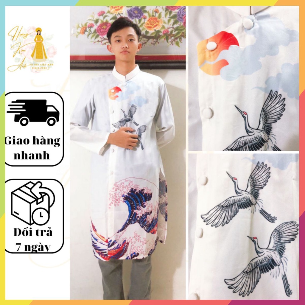Innovative men's ao dai " Thuy Mac " ready-made, buttoned design ...