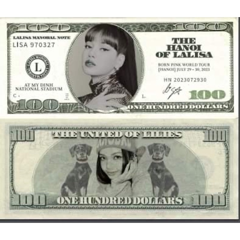 Sold OUT - SHIPPING SG Pack of 20 LISA 100 dollar bills - BLACKPINK ...
