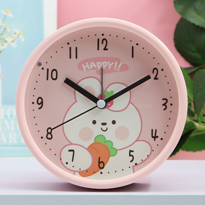 Alarm clock student cartoon desktop small clock children simple mute ...