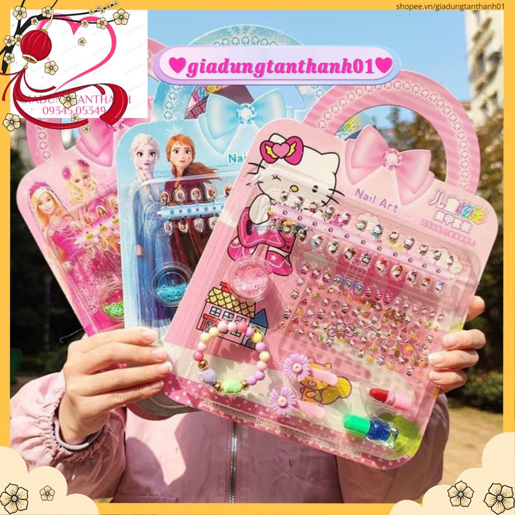 Fake Nail Toy Set With Nail sticker Paint For Cute Baby m Elsa Princess ...