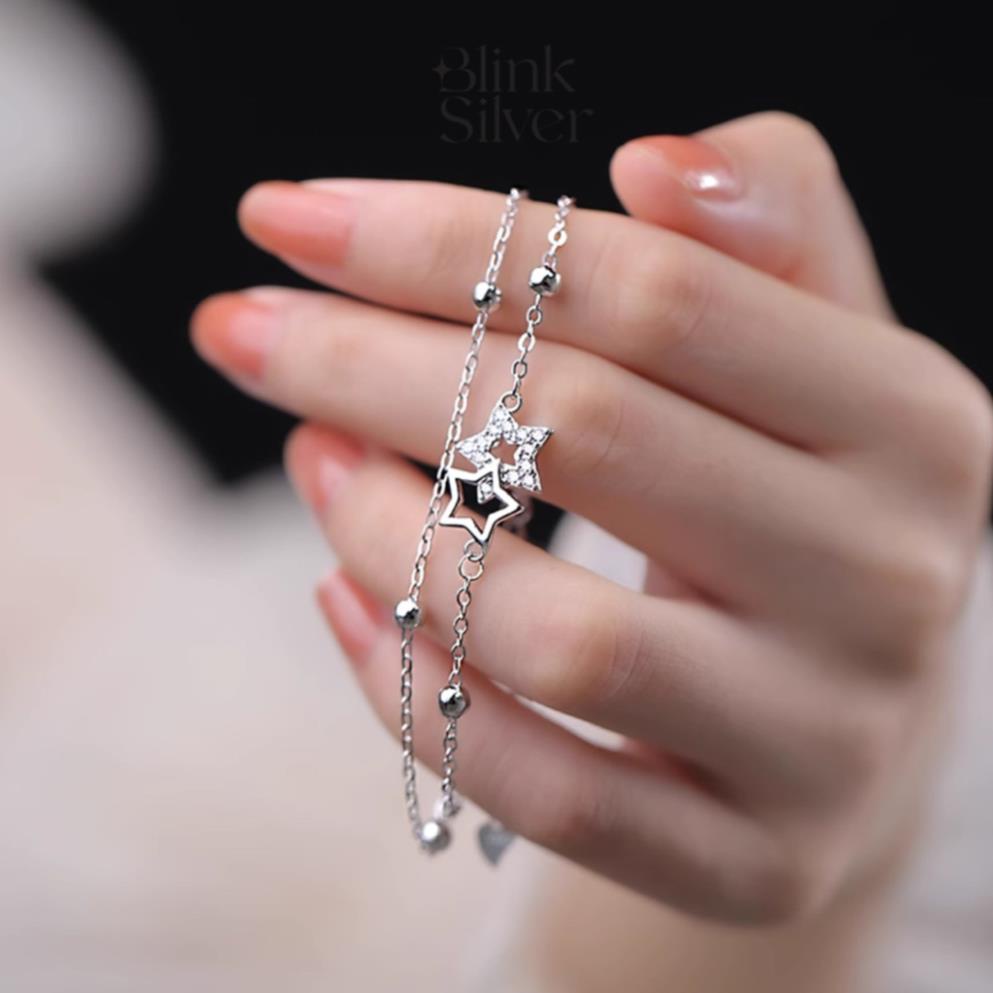 Silver Bracelet Female Star Studded With Blink Stone | Shopee Philippines