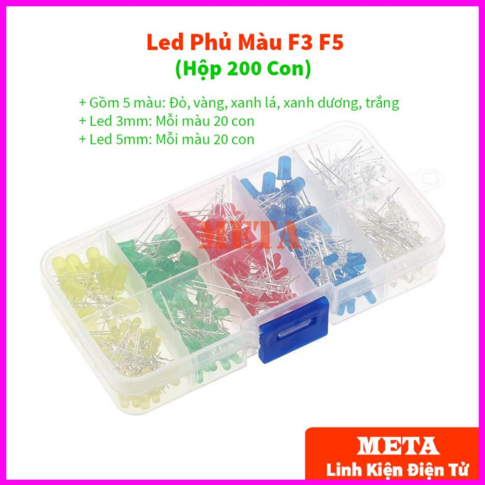 [Box Of 200] 3mm and 5mm Color Coated LEDs including 5 colors Red ...