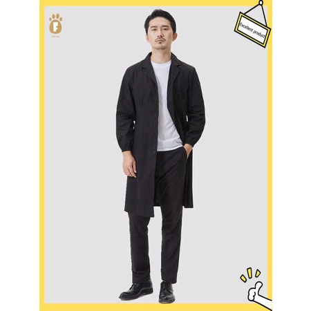 lab gown long sleeve lab gown Black coat, pure cotton, black coat, lab ...