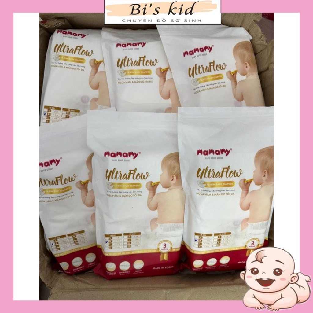 Bag of 3 Mamamy Ultraflow diapers to prevent diaper rash and redness ...
