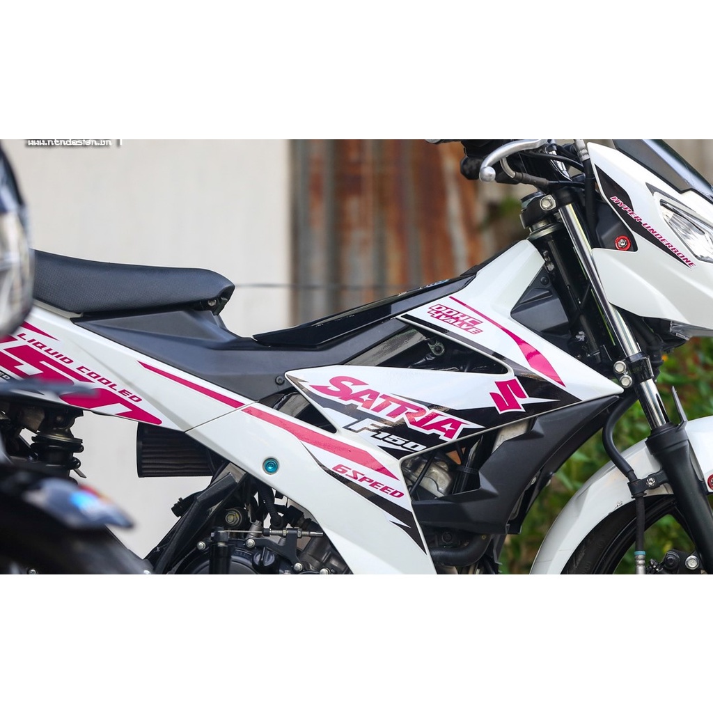 Removable Sticker for Raider - Satria FI White and Pink Letter F150 ...