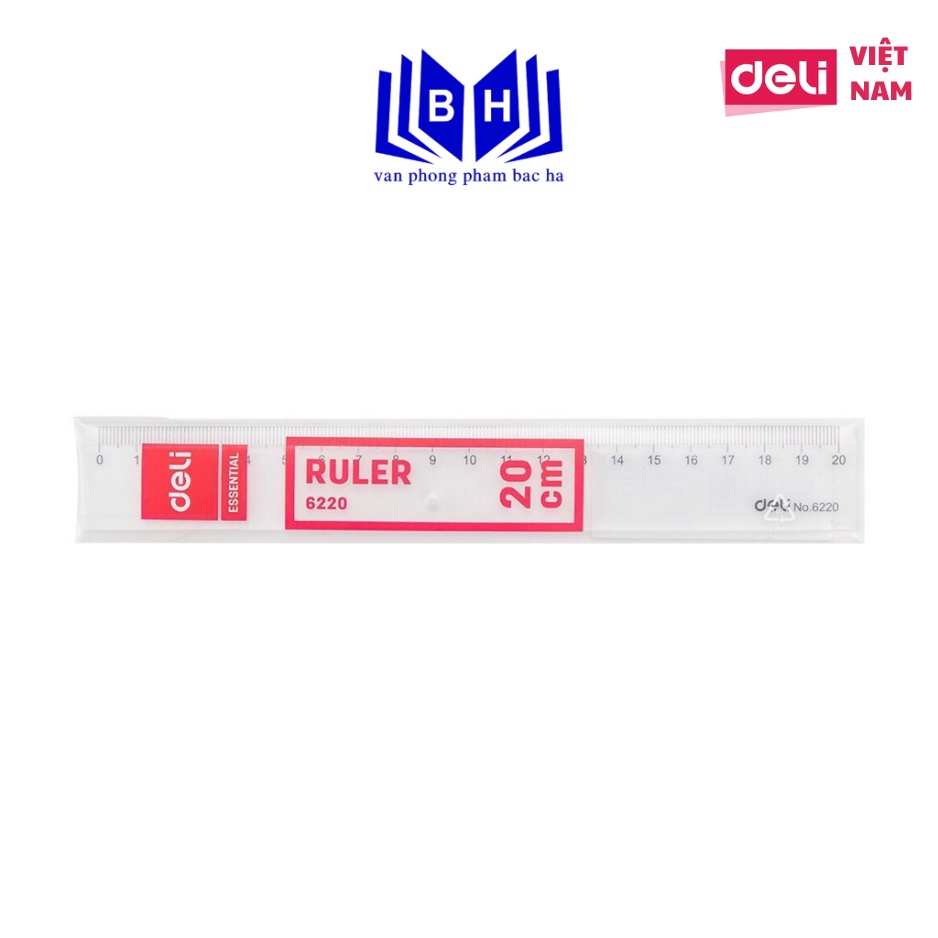 Deli 20cm student plastic ruler, clear - E6220 ( 6220 ) | Shopee ...