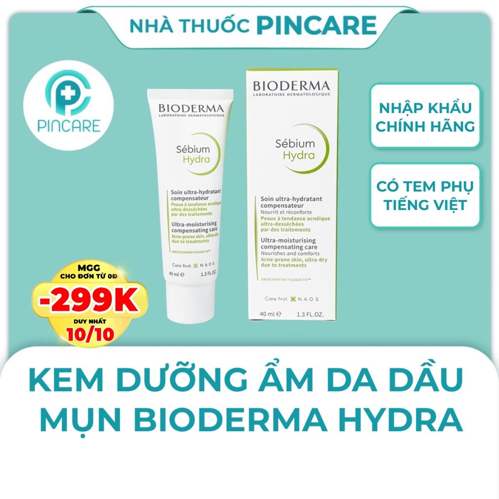 Sebium Hydra Blue Bioderma Oily Skin Moisturizer 40ml - Genuine Product ...