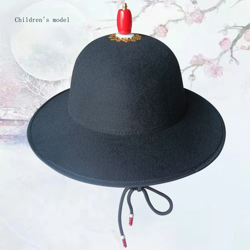 Children s Ming Dynasty round collar robe, ancient costume hat, flying ...