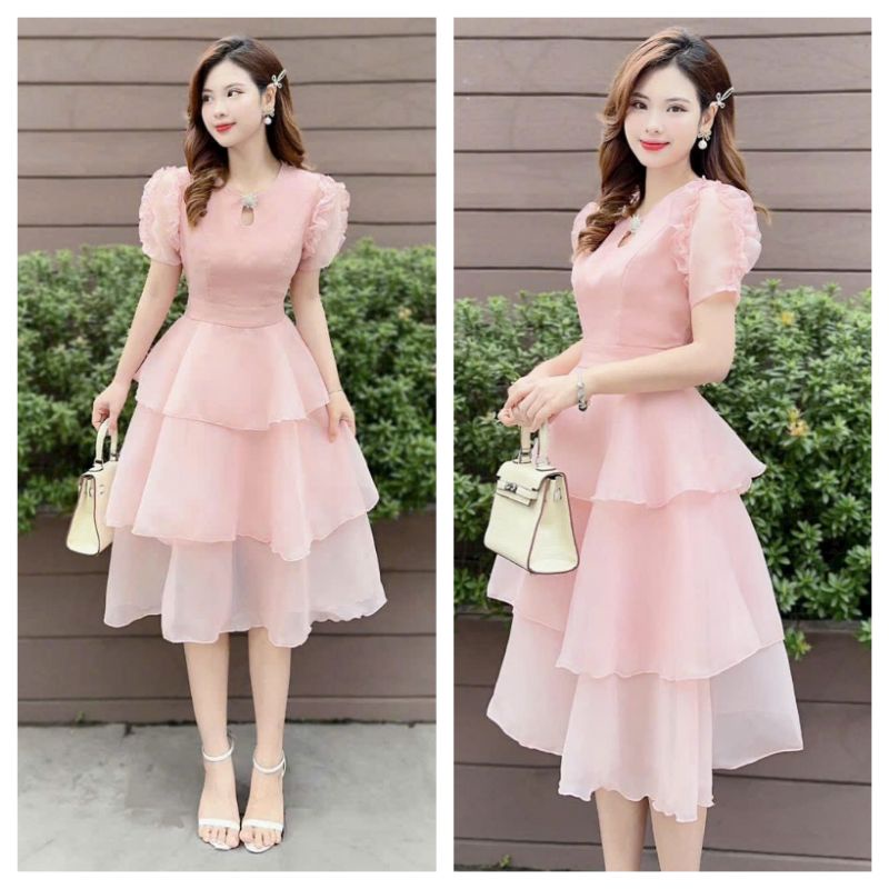 Women's fashion party dress made of thick sand chiffon with inner ...