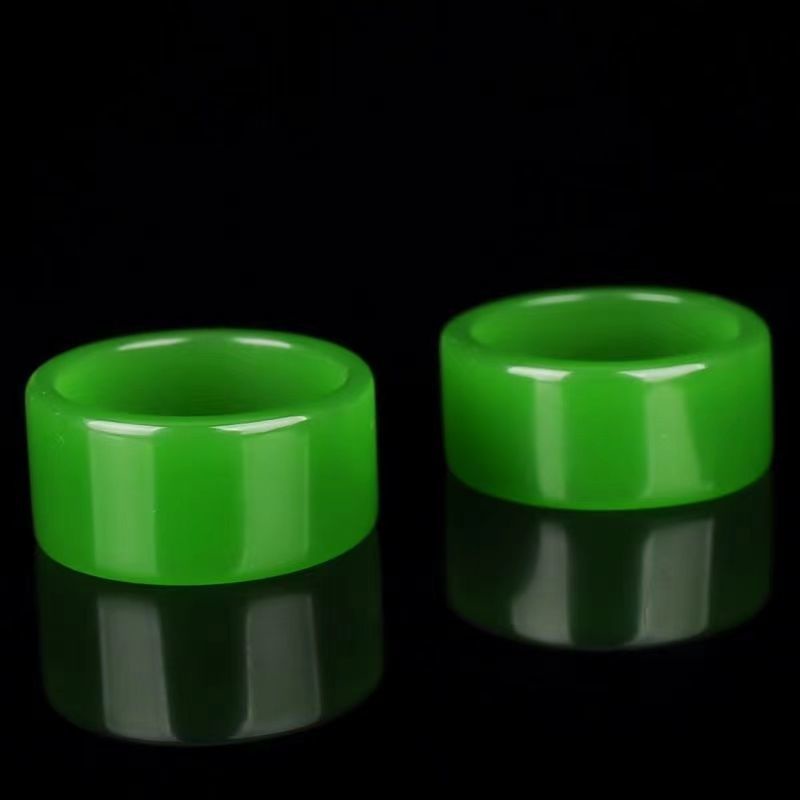 Jade Ring Natural Emperor Green Hetian Jade Green Crystal Ring Men ...