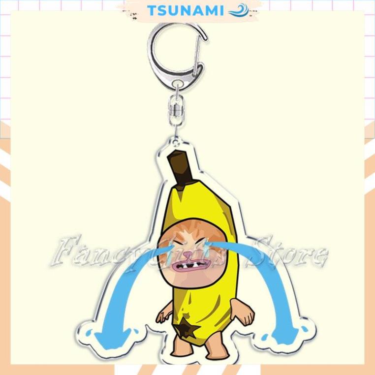Hot Cute Banana Cat Meme Keychain - High Quality Mica Keychain - Anime ...