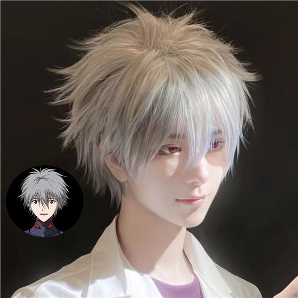 Fake hair Neon Genesis Evangelion Kaoru Nagisa cos gray hair EVA no ...