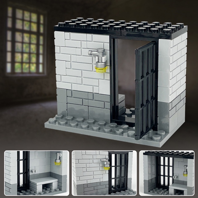 Mini prison model scene toys MOC Prison room life Building Blocks ...
