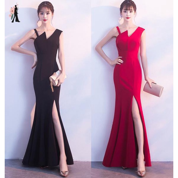 JS prom Party dress Evening Dinner Gown elegant Bride Toast Dress Noble ...