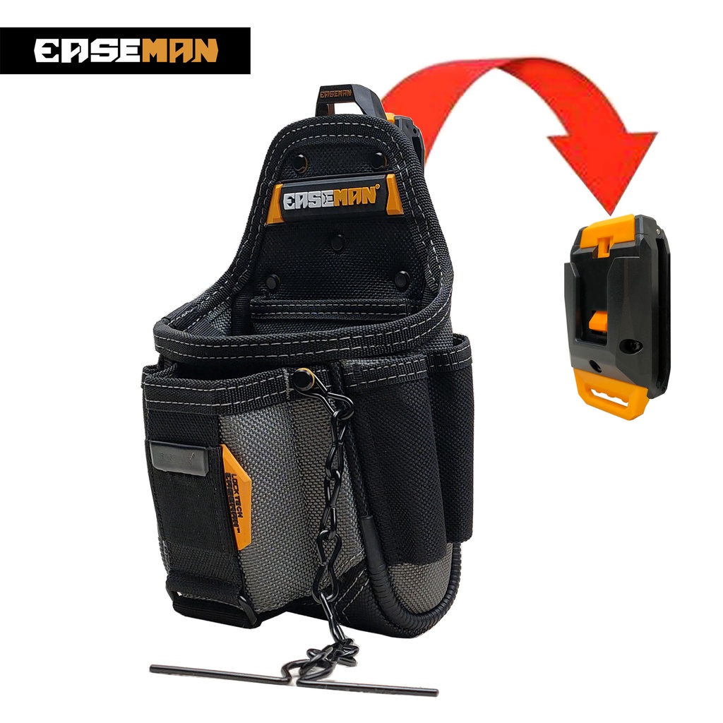 Easeman Tool Bag Electrician Tool Waist Bag Quick Buckle Quick Hanging ...