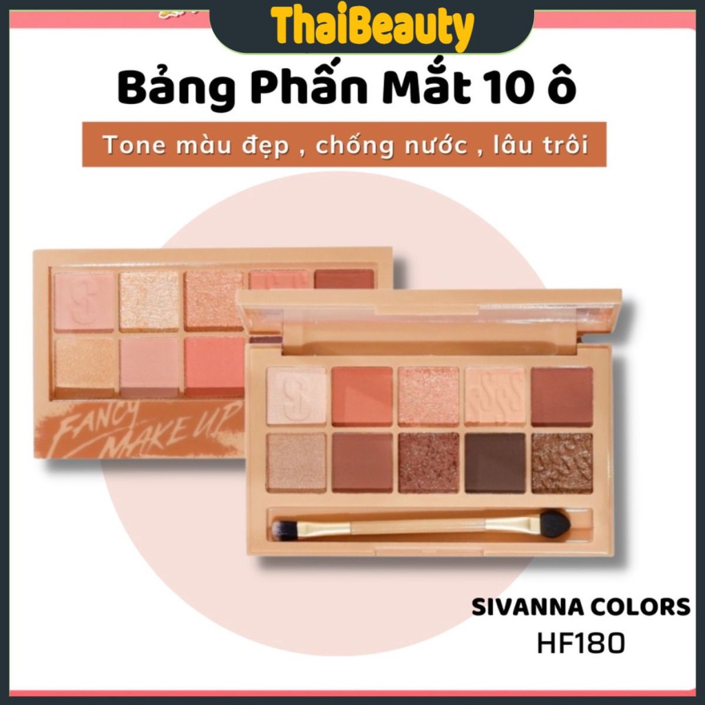 Sivanna 10-pan eyeshadow with blending brush Sivanna Colors Pro Eye ...