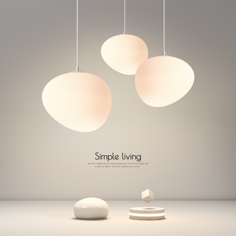Nordic Pebble Pendant Ceiling Light Acrylic Dining Chandelier ...