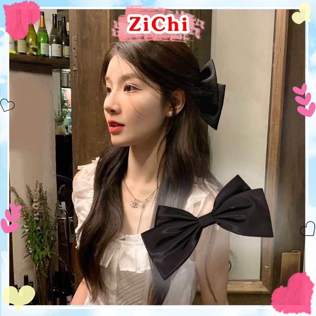 Luxury lady's big bow hair clip, large bow clip for parties and photo shoots for women Zichi ...