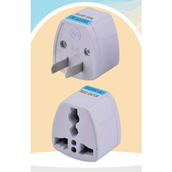Power plug converts from 3 pins to 2 pins safely, resistant to high ...