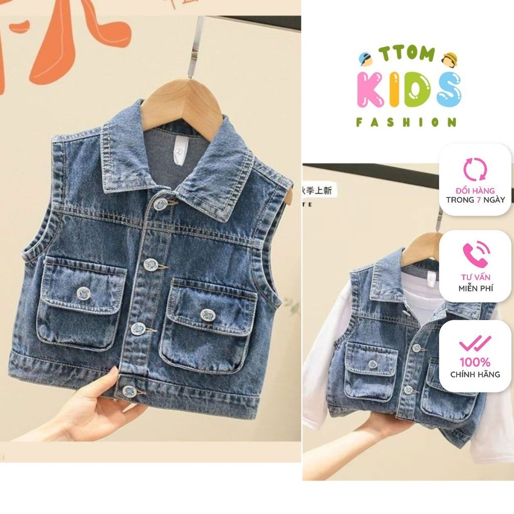 Jacket Jean vests for boys and girls, high-quality denim jackets that ...