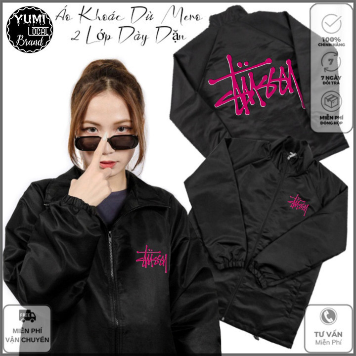 STUSSY PINK LETTERS Local Brand Mero Jacket, 2 thick layers, wide form ...