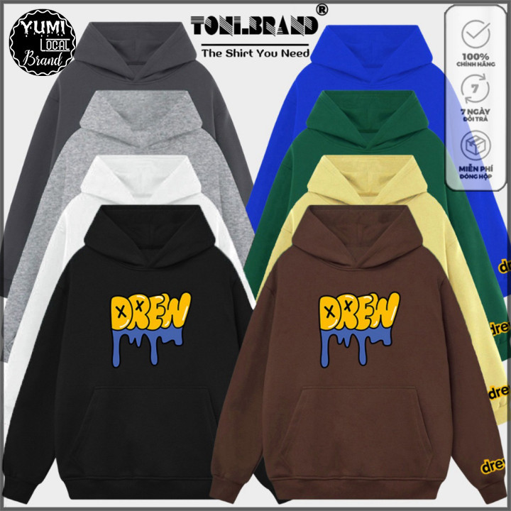 Drew YELLOW Local Brand Hoodie, thick cotton fleece, loose form, Unisex ...