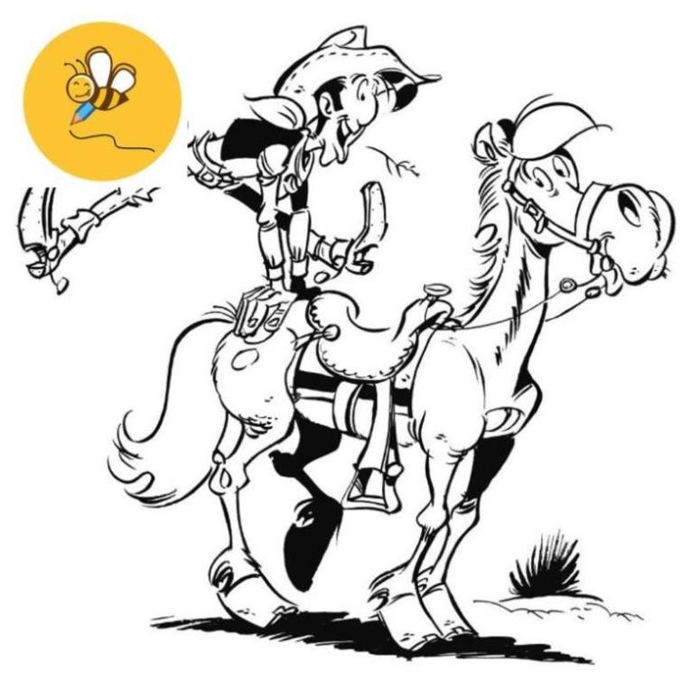 Lucky Luke Cowboy - Set of 20 A4 A5 Coloring Painting Sheets For Wax ...